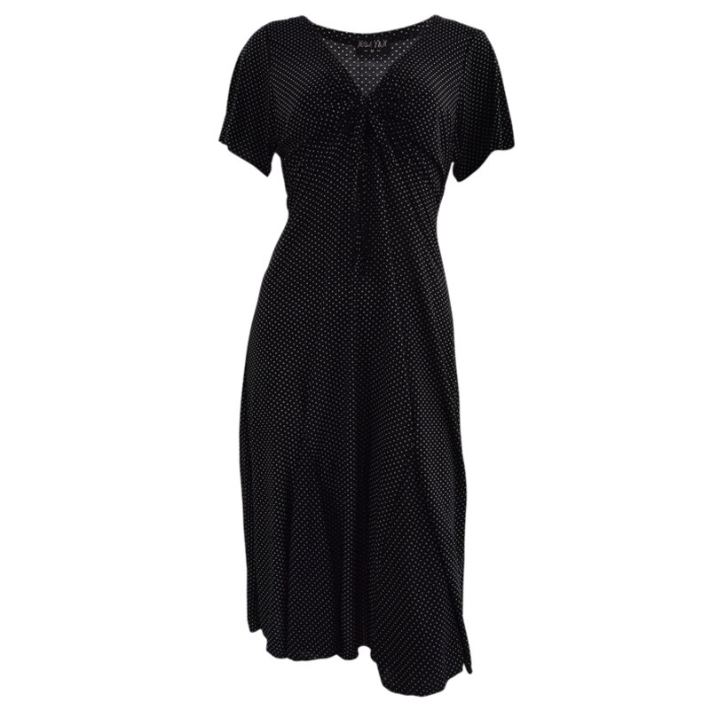 Kjole Med Prikker Sort - Kjoler - ByRetail.dk